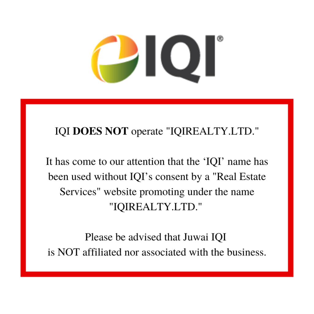 ALERT: IQI Does Not Operate "IQIREALTY.LTD"